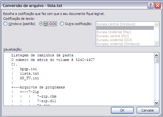 Como criar uma lista de arquivos de um diretório no Windows XP ...
